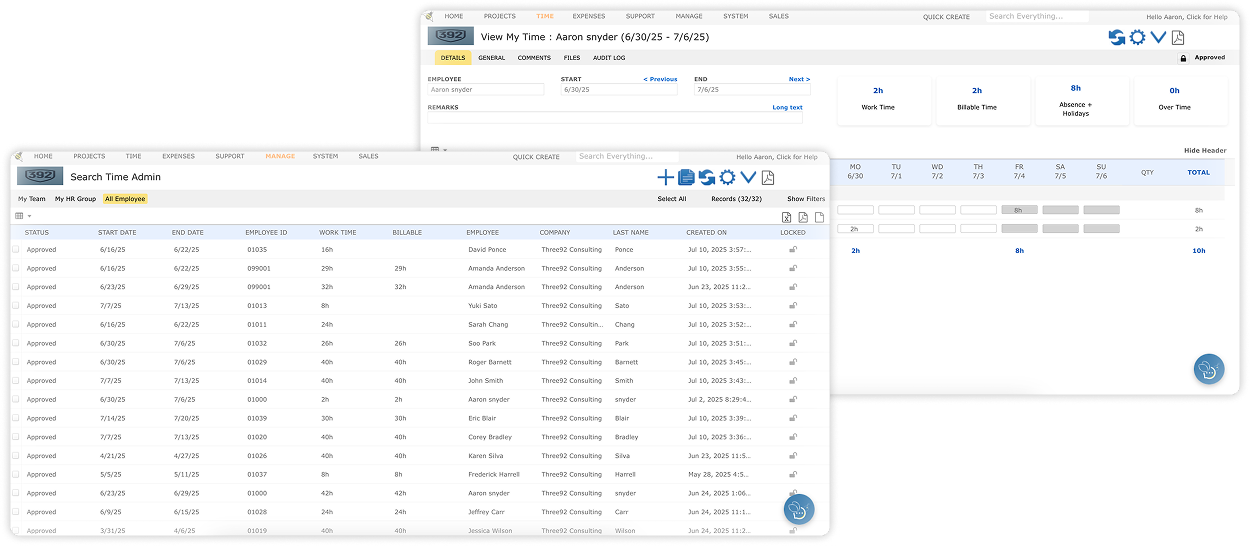 Timesheets, time and attendance software |iBE.net